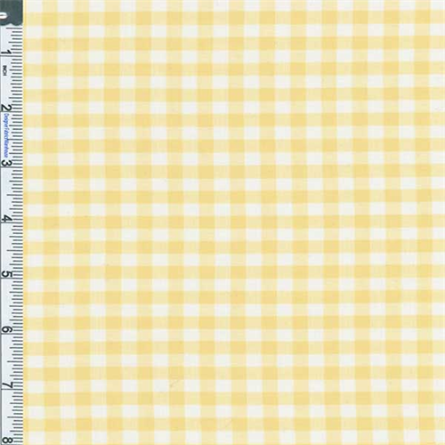 Pale Yellow Gingham (3/16") Cotton Shirting - 56113 | Fashion Fabrics
