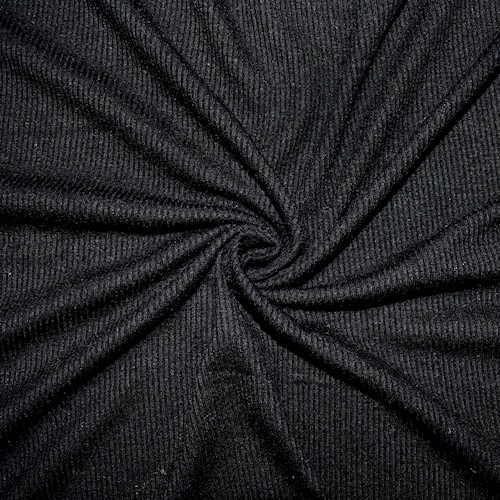 Black 2x2 Rib Knit Fabric - DFW11795 | Fashion Fabrics